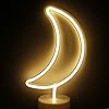 ENUOLI Warm White Moon Shape Led Neon Night Light with Holder Base Moon ...