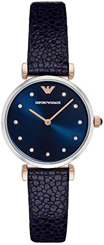 Emporio Armani Damen Analog Quarz Uhr mit Leder Armband AR1989 : Amazon ...