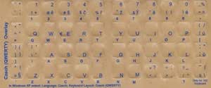 Amazon.com: Czech Keyboard Stickers - Labels - Overlays with Blue ...