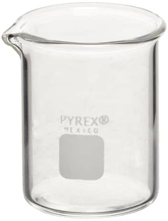 Corning Pyrex 1000-20 Glass 20mL Graduated Low Form Griffin Beaker, 5mL Graduation Interval ...
