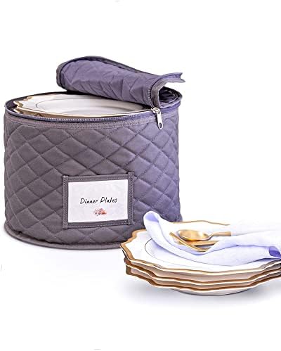 Amazon.com: Large 13" Dinner Plate Storage Case - Quilted Plate Storage ...