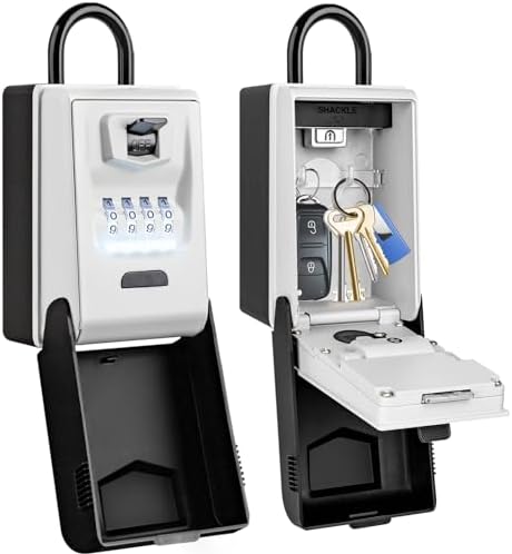 ENONEO Wall Mounted Key Lock Box with Light Up Dial, 4-Digit ...