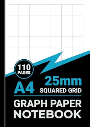 25mm Graph Paper Notebook A4: 25mm (2.5cm) Squared Grid Paper, For Math ...