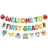 Amazon.com: Welcome to 1st Grade Banner First Day of School Decoration ...