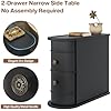 Amazon.com: Tribesigns Wood End Table Set of 2, Narrow Solid Side Table ...