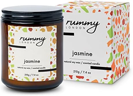 Jasmine Scented Candle by Rummy London Natural Essential Oil by ...