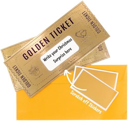 Deluxe Golden Ticket Surprise Scratch Off Card | Christmas Surprise ...