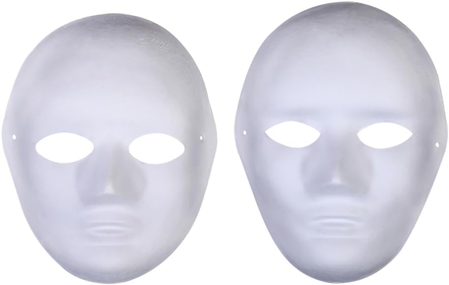 Amazon.com: UUYYEO 8 Pcs DIY Full Face Masks White Paper Mache Masks ...