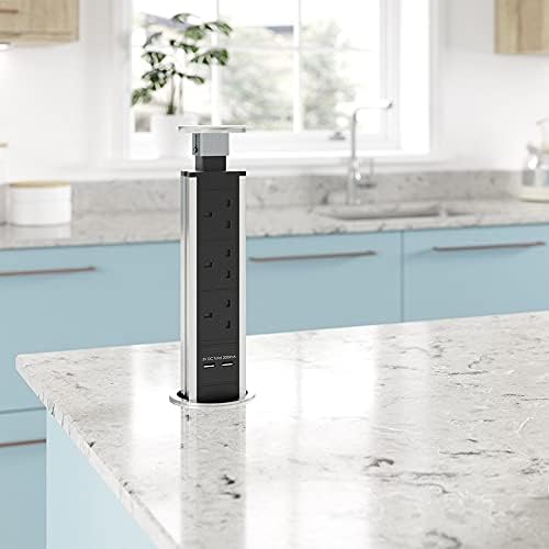 New Sensio Power Pod E Pop up Kitchen Worktop Sockets Plug with USB ...