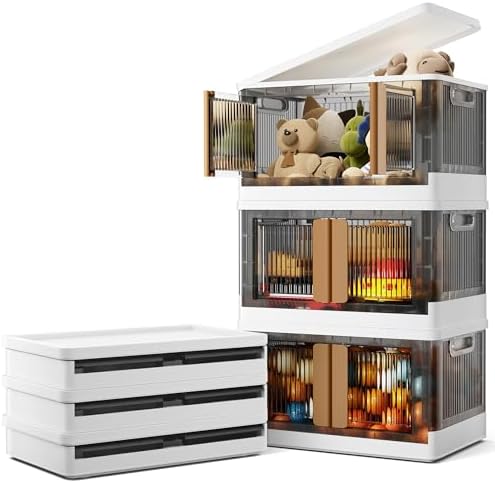 Amazon.com - Ezee Space Stackable Storage Bins with Wheels - (1-Pack ...