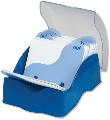 Rotadex Card File Boîte fermée avec 150 x A7 Cards et A-Z Index Bleu ...