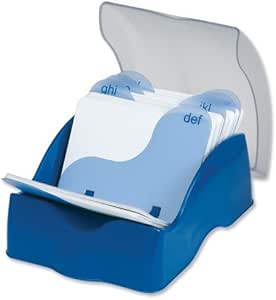 Rotadex Card File Boîte fermée avec 150 x A7 Cards et A-Z Index Bleu ...