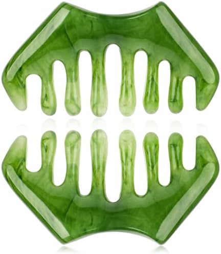 Amazon.com: COMNICO 2 Pcs Jade Massage Comb, Natural Gua Sha Comb ...