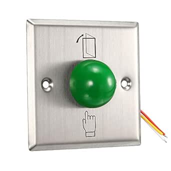 uxcell Door Release Button Push to Exit Resettable NO/NC/COM Switch for Access Control Panel ...