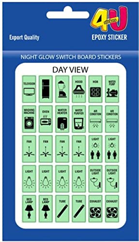 Buy 4u Stickers Night Glow Radium Switch Id Sticker Labels for Home ...