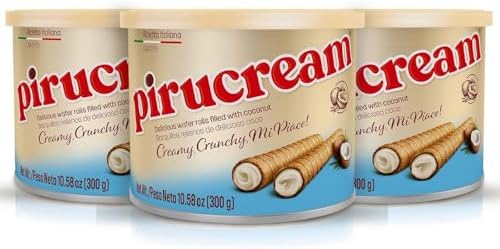 Amazon.com: Pirucream Wafer Rolls – Delicious Crispy Coconut Creme ...