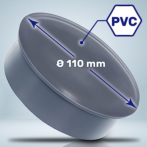 Cover Cap 110 mm in PVC for a Waste Pipe Warranty 10 Years MONTERAL ...