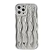 Caseative Water Ripple Pattern Curly Wave Frame Soft Compatible with iPhone Case (Silver,iPhone ...