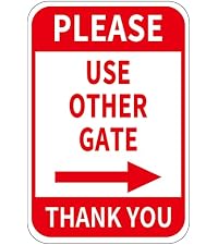 Please Use Other Gate Sign Aluminum 12x8 Inch Left Arrow Metal ...