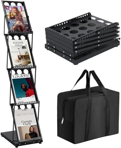 Amazon.com: Foldable Magazine Rack Heavy Duty Catalog Literature Rack ...