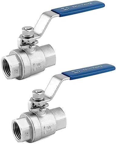 Amazon.com: QWORK Stainless Steel Full Port Ball Valve with Locking Handle - 1/2" NPT Connection ...