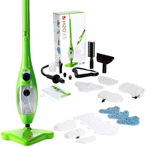 H2O X5 Premium Edition - Steam Mop - 5 in 1 Steam Cleaner (Green ...