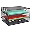 HMXLJJY 4 Tier Office Desk A4 Paper Letter Organiser Tray with Handle ...