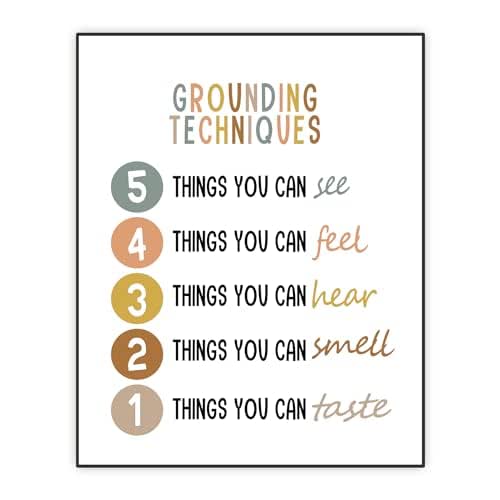 Amazon.com: Grounding Technique Anxiety Breathing Wall Art Print ...