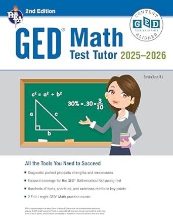 GED Math Test Tutor, for the 2024-2025 GED Test, 2: All the Tools You ...