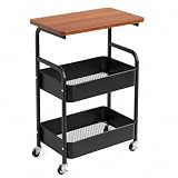 ・ブランド:BNFZHIMU・製造元:BNFZHIMU・モデル:HONTOP-ZBTC-JP-BW4228・製造元/メーカー部品番号:HONTOP-ZBTC-JP-BW4228・【キッチンワゴン・天板付き3段】木目調の天板と3段バスケットを...