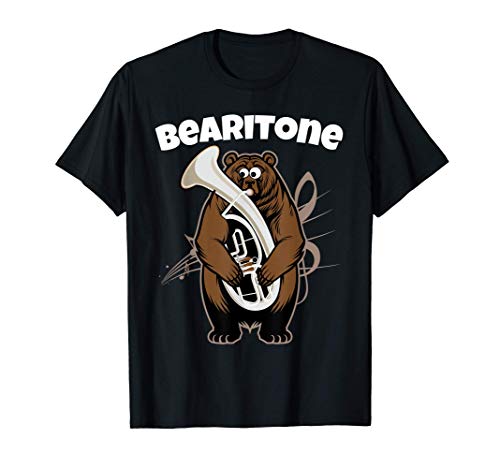 'Bearitone' | Horn Player Funny Gift for Euphonium Baritone T-Shirt ...