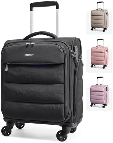 Amazon.com | BAGSMART Underseat Carry on Luggage with Wheels, Soft ...