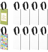 Amazon.com: 6pcs Sublimation Blanks Luggage Tags with Strap, 4" White ...