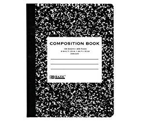 BAZIC UNRULED 100 Ct. Black Marble Composition Book Case Pack 48 ...