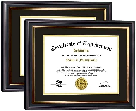 Amazon.com - DEKWINN Diploma Frames 8.5x11 with Mat or 11x14 without Mat,Set of 2 Certificate ...