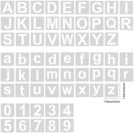 62 Pcs Numbers and Letters Stencils, Reusable Letters Numbers Template ...