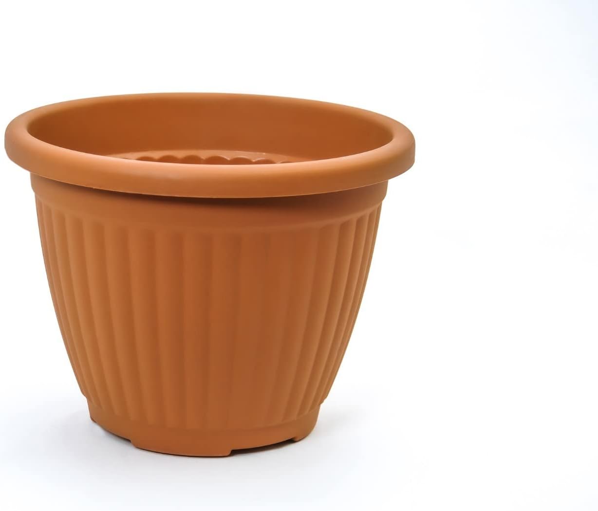 Tamersgifts Terracotta Plastic Planter 45cm Round Garden Plant Pot ...