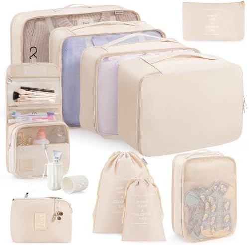 Amazon.com: Packing Cubes 11 Set, Suitcase Organizers, Luggage ...