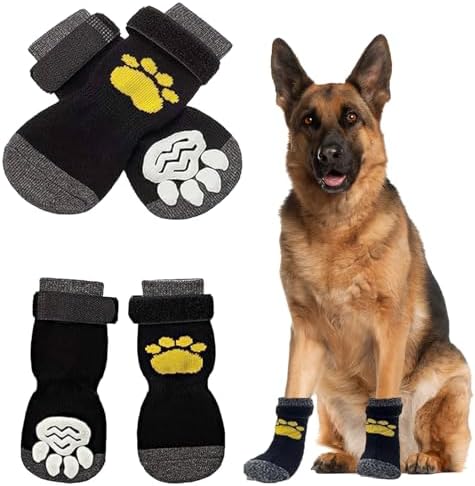 2 Pairs Anti Slip Dog Socks - Protection for Injured Paws, Dog Socks ...