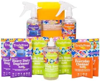 Amazon.com: Truly Free Essentials Kitchen Cleaning Supplies Bundle, 4 ...