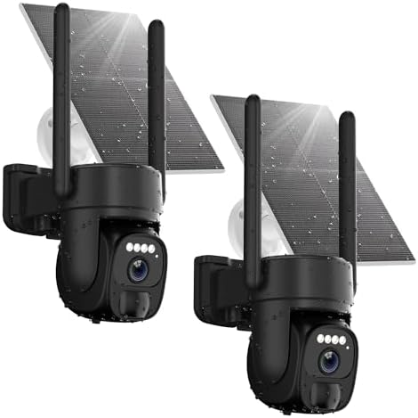 Amazon.com : Hawkray Solar Security Cameras Wireless Outdoor ，2K 360 ...