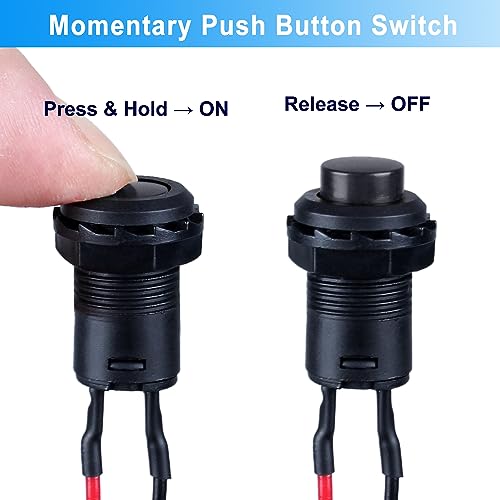 Snapklik.com : DMWD 12-Pack 12mm Mini Momentary Push Button Switch AC 250V/15A 125V/3A 2Pins