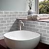BUYBLIFE Grey Stone Wall Sticker, 12 Rectangular Sheets, 15x30 cm, PVC ...
