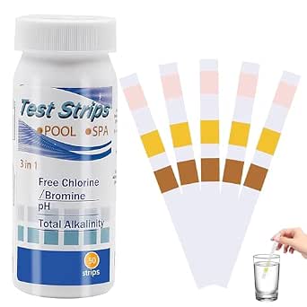 Pool Test Strips - 3-in-1 Pool Water Testing Kit for Chlorine/Bromine ...