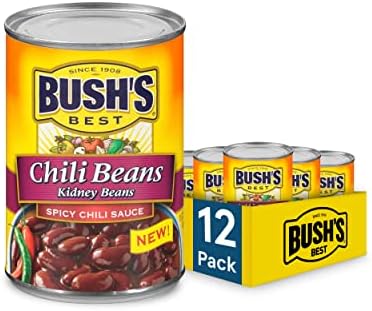 Amazon.com : BUSH'S BEST 16 oz Canned Spicy Dark Red Chili Beans ...