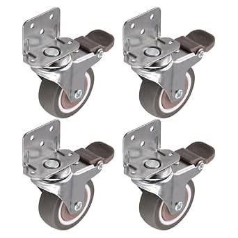 Conjunto de 4 ruedas montaje lateral 2 pulgadas muebles goma en forma L ...