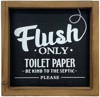 Amazon.com: Flush Only Toilet Paper Toilet Rules, 6.3" Septic Systerm ...