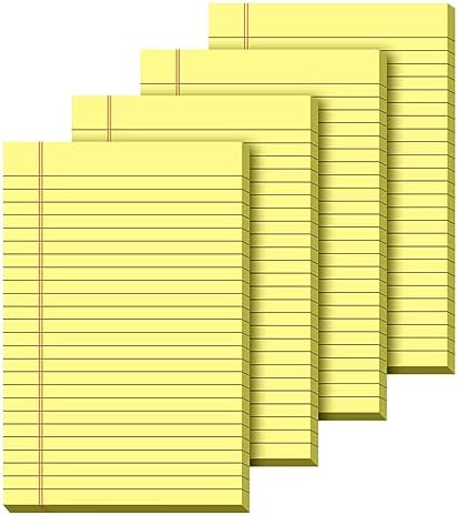 Amazon.com : Yellow Note Pads 5x8 Small Legal Pads 5x8 College Ruled ...