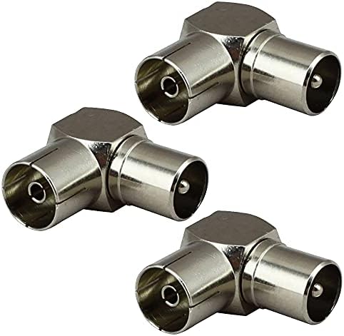 3 Pcs TV PAL Female to Male Coaxial Connector Right Angle TV Aerial F ...