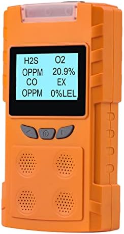 HAOKESITE 4 Gas Monitor Rechargeable Portable Gas Detector H2S O2 CO ...